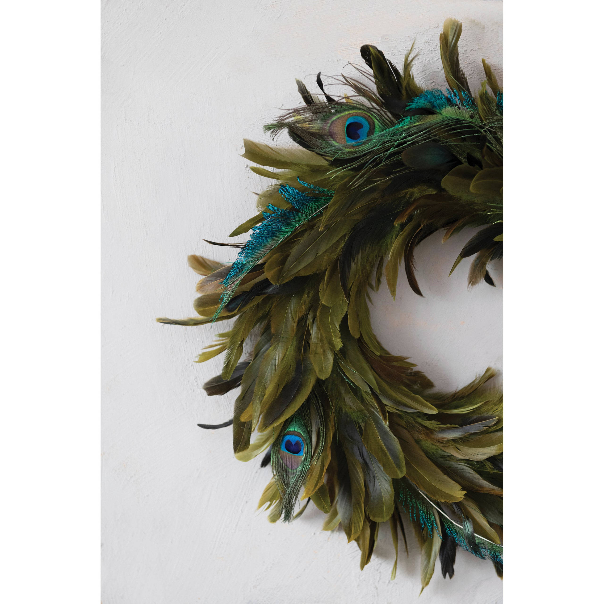 Peacock Feather Wreath 15" | Birch Michigan